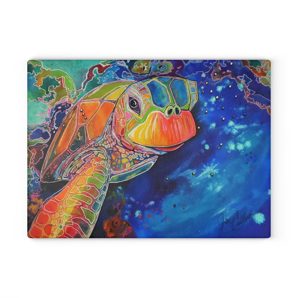 "Sneaky Peak" Baby sea turtle Painting by Jen Callahan designed into a ...